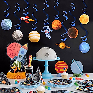 10PCS Solar System Hanging Swirl Decorations Space Party Decorations Hanging Solar System Planet Party Supplies