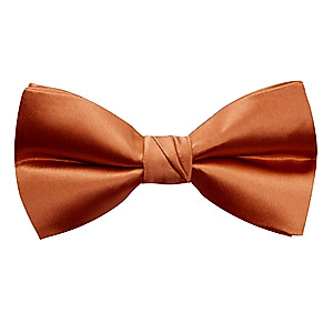 Spring Notion Men's Solid Color Satin Microfiber Bow Tie Rust