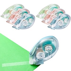 6 Pack Double Sided Tape Roll for Scrapbooking Supplies Permanent Double Sided Tape for Crafts Gift Wrapping Scrapbooking Glue Tape Roller Dispenser Runner(0.3Inch×20Ft)