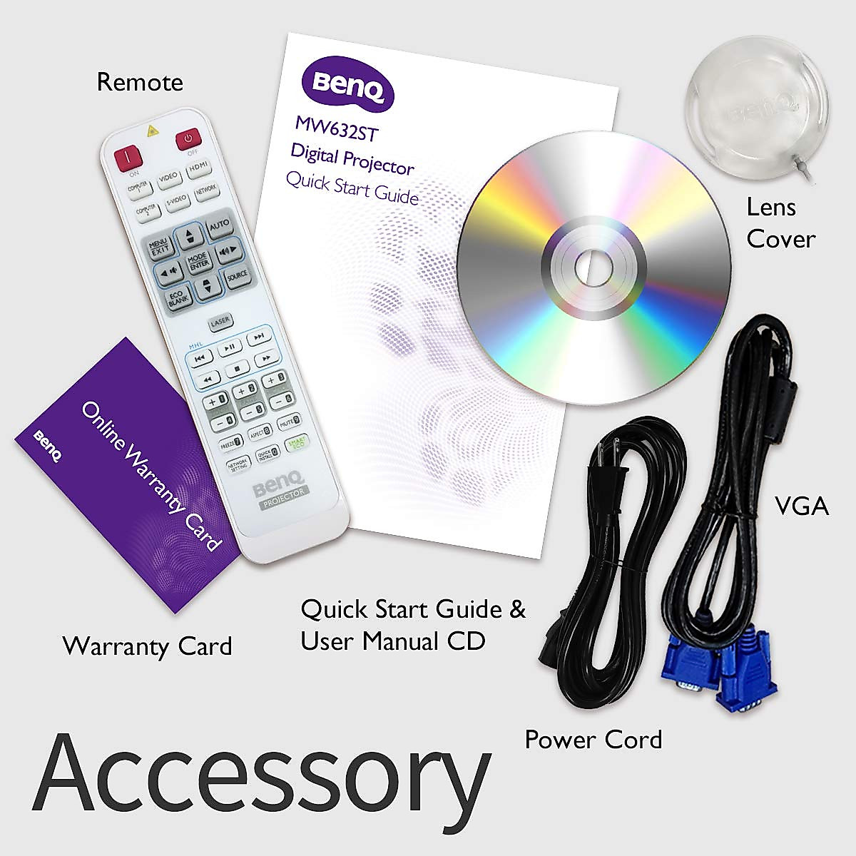 BenQ WXGA DLP Short Throw Projector (MW632ST), 3200 Lumens, WXGA 1280x800, HDMI, 10W Speaker, Keystone, 87”@4.5ft, 1.2x Zoom (Renewed)