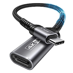 JSAUX USB C to HDMI Adapter, 4K USB Type-C to HDMI Female Adapter [Thunderbolt 3 Compatible] for iPhone 15 Pro, MacBook Pro/Air, Surface, Samsung Galaxy S21 S20 Ultra S10 S9 S8, Dell XPS 15-Grey