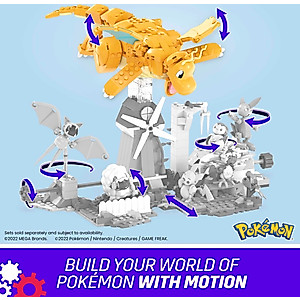 MEGA Pokémon Building Toys Set Dragonite with 388 Pieces, Articulated and Poseable with Motion, 7 Inches Tall, for Kids