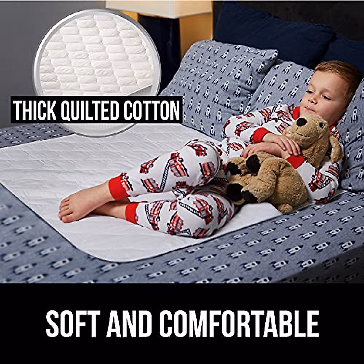 Gorilla Grip Mattress Grip Pad and Incontinence Pad, Mattress Gripper Size Twin, Incontinence Pad Size 52x44 in White, 2 Item Bundle