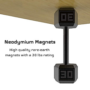 GMW Gun Magnet [2-Pack] | 30 lbs. Rating Magnetic Gun Mount | HQ Rubber Coated Gun Magnet Buckler Series for Car, Truck, Desks, Safes, and Walls | Concealed Gun Holder for Handgun (Black)