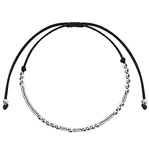 PLITI Sobriety Gift Addiction Recovery Gift 12 Step Gift Sober Badass Morse code Bracelet Sober Milestone Gift AA Alcoholics Anonymous Gift (sober morse bg)