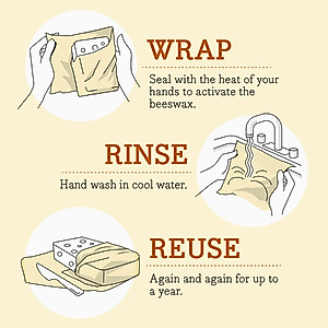 Bee's Wrap - Large Bread Wrap - Made in the USA with Certified Organic Cotton - Plastic and Silicone Free - Reusable Eco Friendly Beeswax Food Wraps