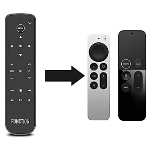 Function101 F101-ATVRM Replacement Button Remote for Apple TV | Infrared Connectivity | 2 AAA Batteries Included