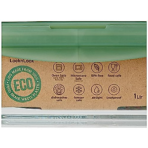 LocknLock Purely Better Glass Food Storage Container with Lid, 4.23-cup, Clear