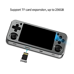 Petforu RG351M Metal Version Handheld Built-in 2534 Games Open Source Linux System Retro Console IPS Screen 3.5-Inch 64GB (Black)