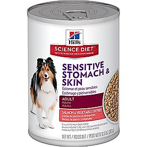 Hill'S Science Diet Adult Sensitive Stomach & Skin Canned Dog Food - Salmon & Veg - 12.8 Oz - 12 Pk