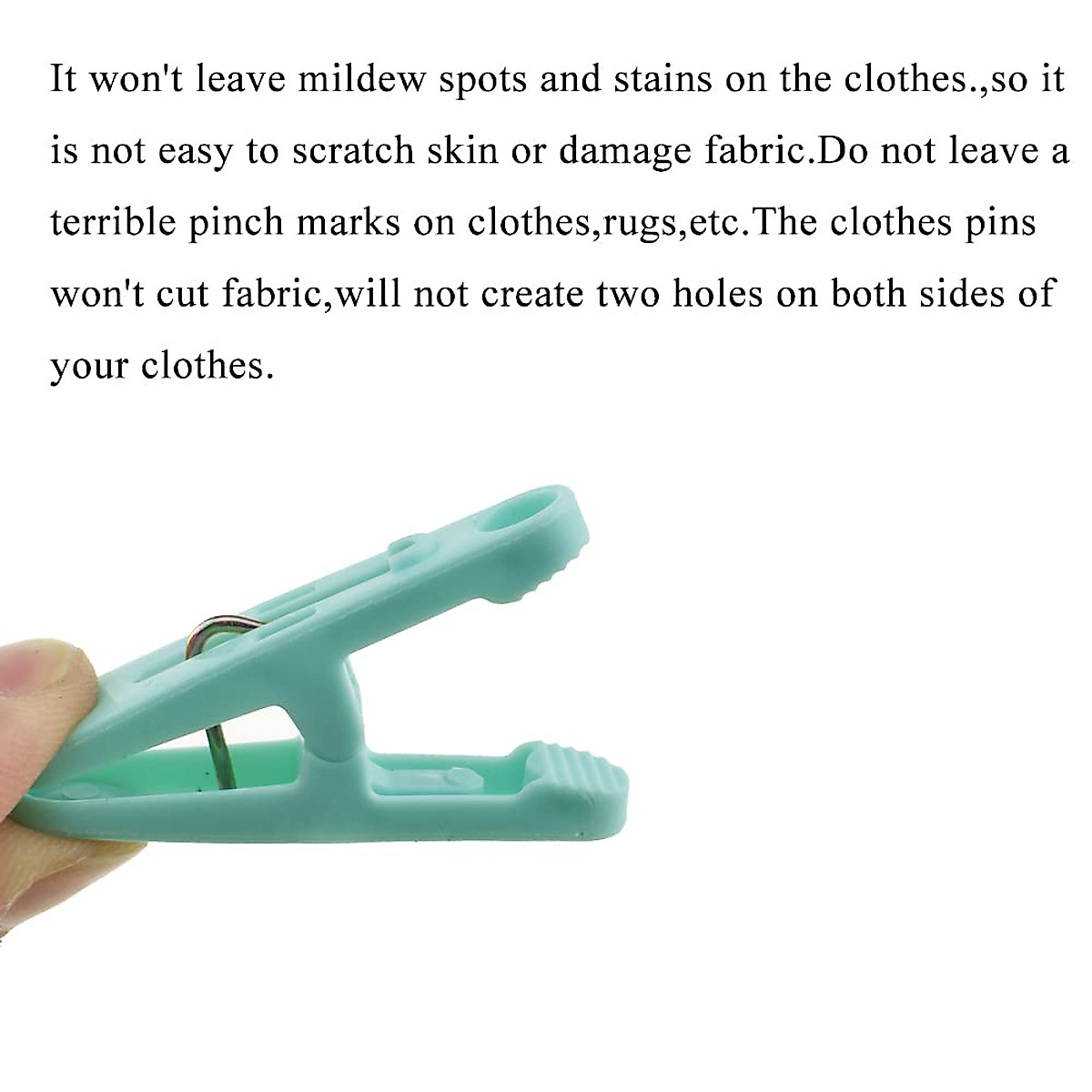 Hahiyo Plastic Clothespins Sock Clip Laundry 2inch Length with Spring Strong Grip Windproof Easy Pinch Hang Save Space Not Damage Leave Pinch Mark for Clothesline Towel Assorted 18PCS