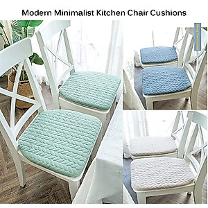 ZTGL U-Shaped Chair Cushions 100% Cotton Non-Slip Dining Chair Pads with Ties Durable Kitchen Seat Cushion Pads Chair Decoration Cushions for Office Home,Beige,Pack of 2