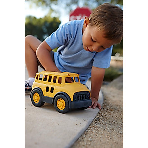Green Toys School Bus, Yellow FFP - Pretend Play, Motor Skills, Kids Toy Vehicle. No BPA, phthalates, PVC. Dishwasher Safe, Recycled Plastic, Made in USA.