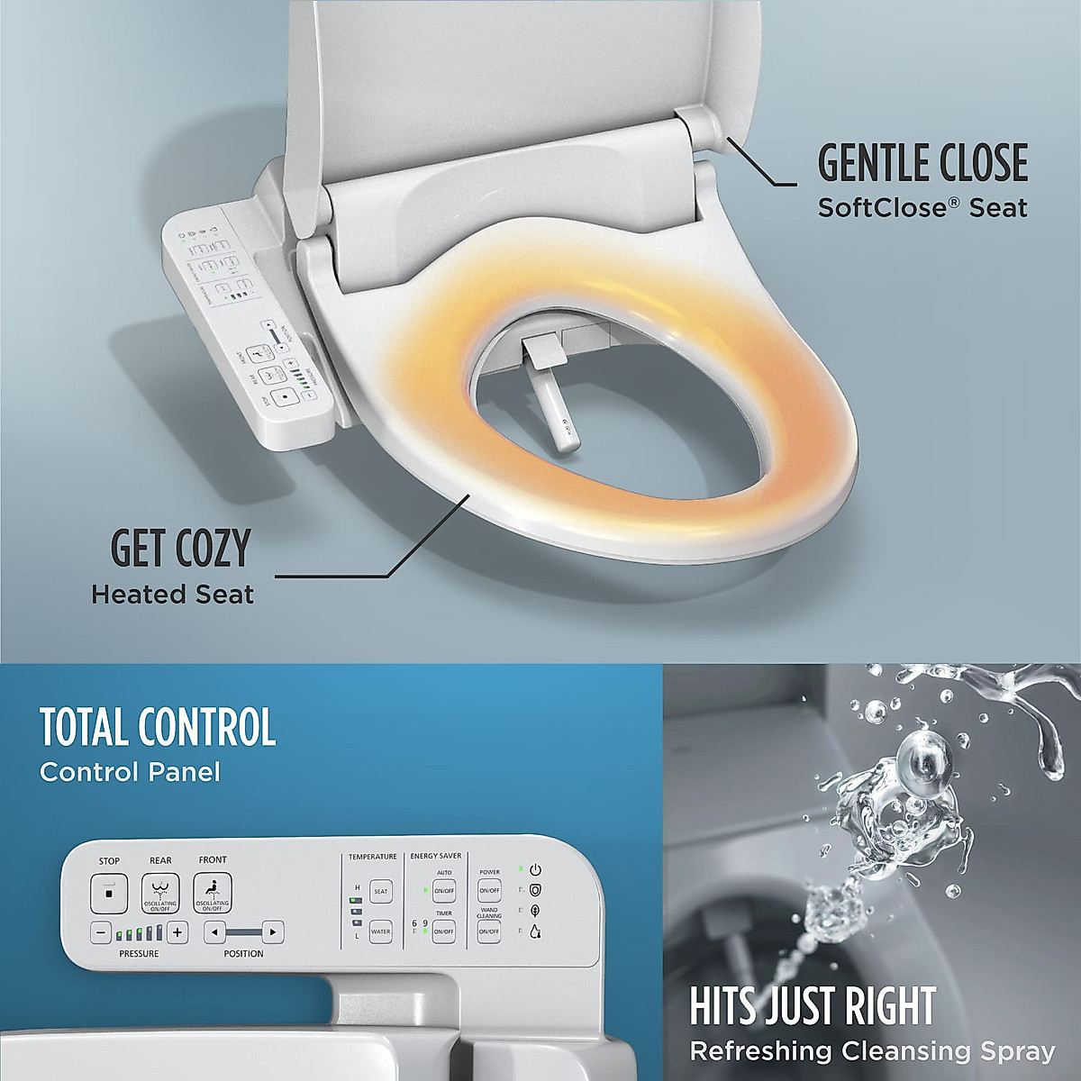 TOTO WASHLET A2 Elongated Bidet Toilet Seat Bundle with Drake Elongated Toilet with TORNADO FLUSH and SoftClose Seat