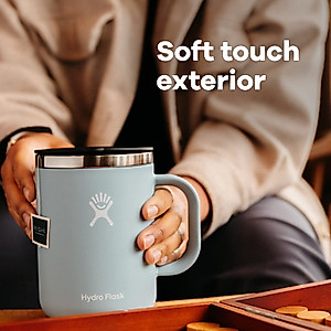 Hydro Flask Mug - Stainless Steel Reusable Tea Coffee Travel Mug - Vacuum Insulated, BPA-Free, Non-Toxic Black 24 oz