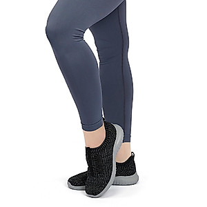 konhill Women's Comfortable Walking Shoes - Tennis Athletic Casual Slip on Sneakers 7 US Dark Grey/Grey,37.5