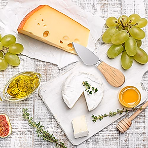 UUBAAR Cheese Knife Set, 4 PCS Cheese Knives for Charcuterie Board Utensils, Cheese Knives Set with Wood Handle Steel Stainless Cheese Slicer Cheese Cutter - Mini Knife, Butter Knife & Fork