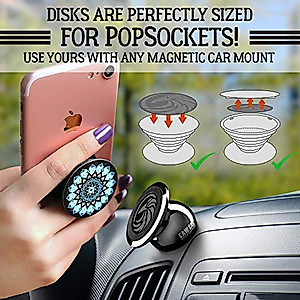 The Richest Replacement Pack for Any Magnetic Car Mount - PopSocket Compatible Metal Phone Plates (Discs) and 3M Adhesive Stickers in Unique Adhesives Life Extending Packaging