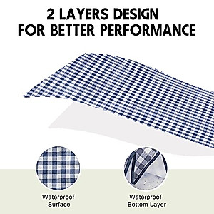 Picnic Blankets Waterproof Foldable, Large Outdoor blanket for Grass, Beach Blanket Waterproof Sandproof, Picnic Mat Washable Lightweight Portable for Camping 60"×80" (Navy Blue, 2 Layers, 1 Pack)