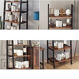 ALISENED 5 Tier Bookshelf, Storage Rack Shelves with Steel Frame, Tall Bookcase Shelf Storage Organizer, Modern Book Shelf for Bedroom, Living Room and Home Office