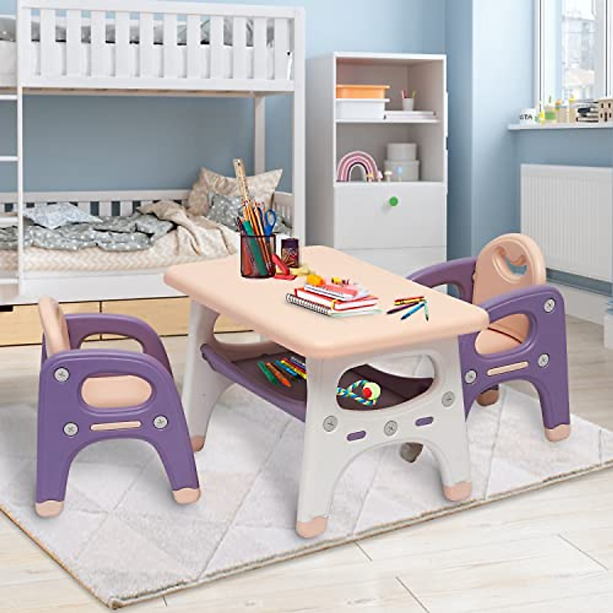 ide·o Toddler Table and Chair Set - Kids Table and Chair Set,Toddler Table,Child Table and Chair Set (Pink)