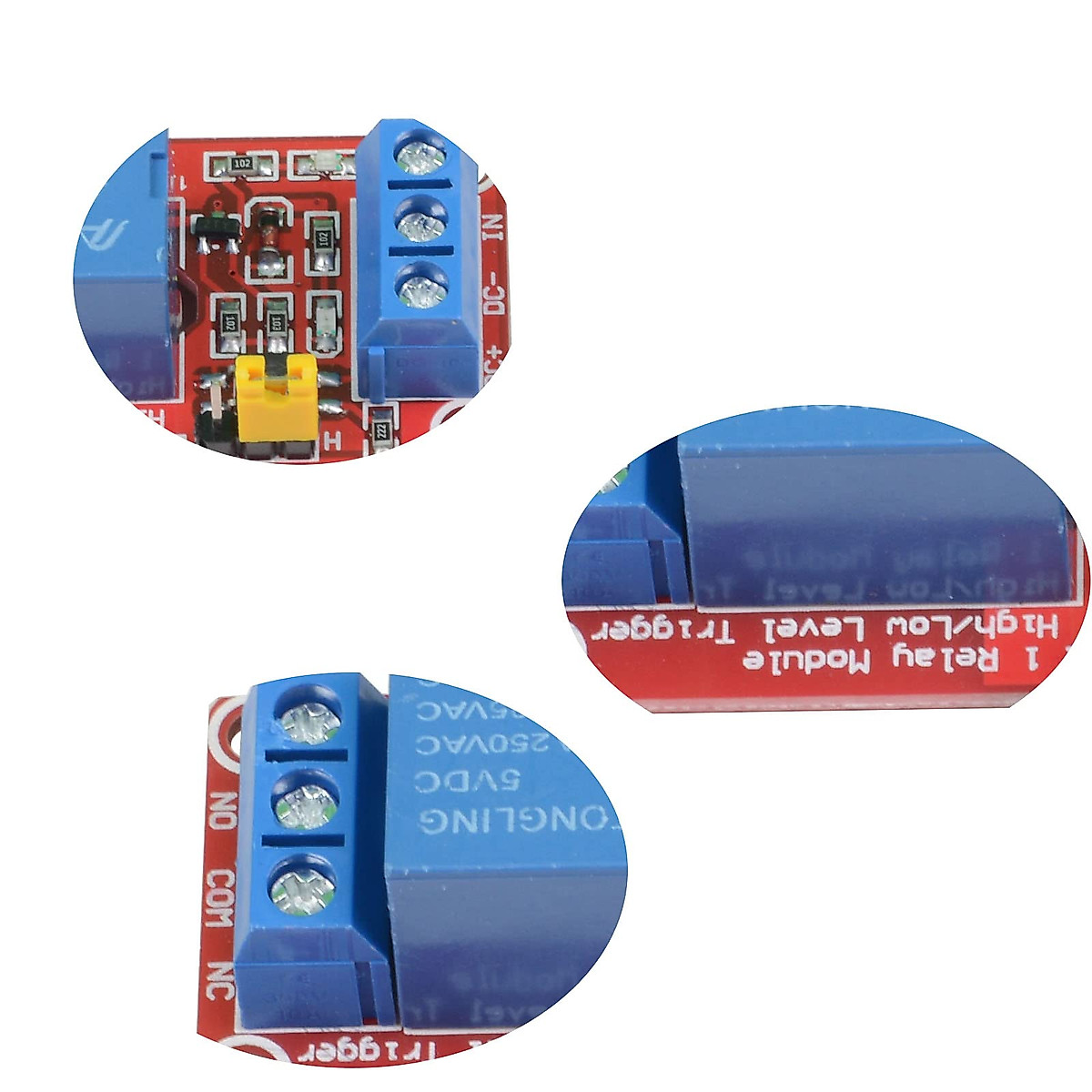 OCTSEPCY 5pcs 5V Relay Module 1 Channel with Optocoupler Isolation High/Low Level Trigger for ESP32, ESP8266, Raspberry Pi