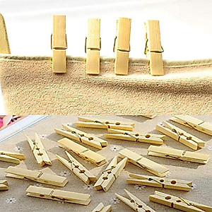 Bamboo Clothespins Heavy Duty Wooden Clothespins Clothes Hanging Pegs Washing Line Airer Wood for Indoor Outdoor 20 Pcs