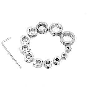 MLMLH Drill Stop Bit Collar Set with Hex Wrench 12pcs Drill Depth Stop Bit Collar Stainless Steel Drill Bit Depth Stop 3mm 4mm 5mm 6mm 7mm 8mm 9mm 9.5mm 10mm 12mm 14mm 16mm Positioner Ring