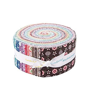 Lori Holt Bee Dots Rolie Polie 40 2.5-inch Strips Jelly Roll Riley Blake Designs RP-14160-40