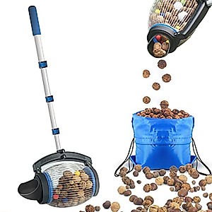 Zozen Nut Gatherer, Acorn Picker - Directly Dump Outlet | Pecan Picker - Apply to Hickory Nuts, Walnut, Pecan, Chestnuts, Buckeyes, Nerf Balls, Golf, Objects 3/4'' to 1-1/2''; 1 Gallon(Medium)