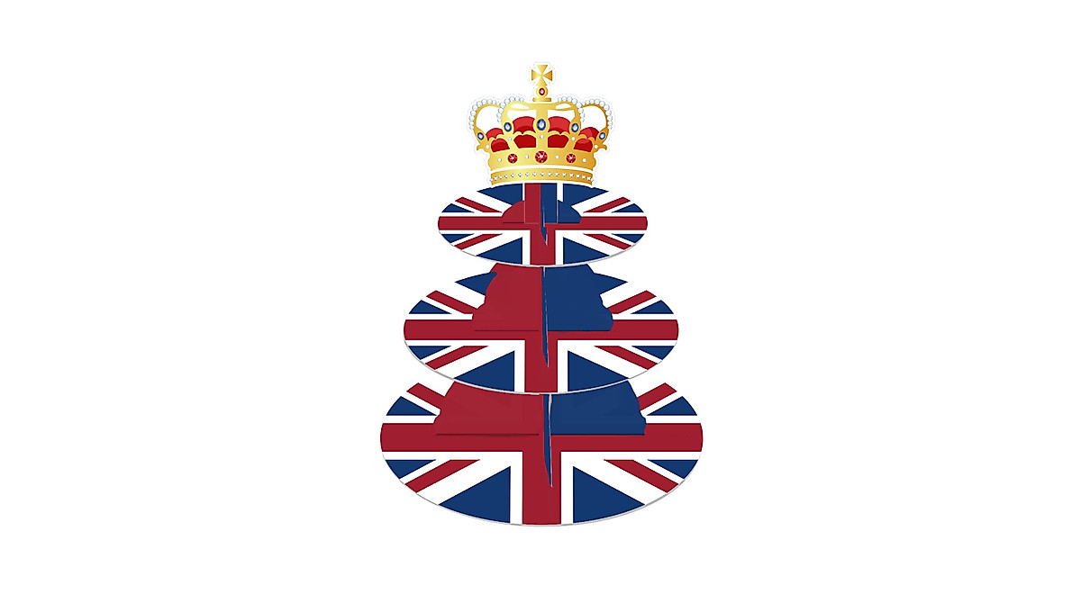 British Flag 3-Tier Cupcake Stand for Party Decor