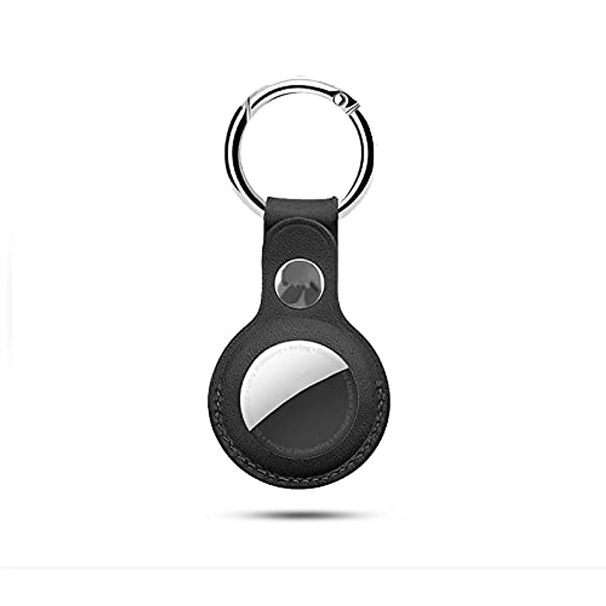 Jasuma Black AirTag Case Leather Finder(2021) Anti-Scratch Portable AirTag Case Cover with Keychain Ring