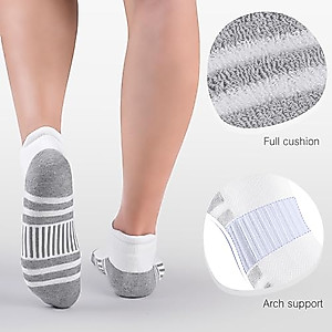 Felicigeely Ankle Athletic Running Socks Low Cut Sports Socks Breathable Cushioned Tab Socks for Men Women 6 Pairs