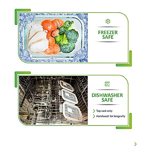 [5-pack, 30oz] Glass Container Food Storage Containers with Lids - Leak Proof Meal Prep Container Glass Lunch Containers - Freezer Containers Microwave Oven Dishwasher Safe