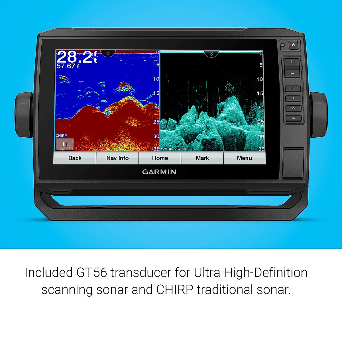 "Garmin ECHOMAP UHD 93sv with GT56UHD-TM Transducer, 9"" Keyed-Assist Touchscreen Chartplotter with U.S. LakeVü g3 and Added High-Def Scanning Sonar" (010-02523-01)