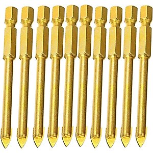 Boxonly 10PCS 3mm Tungsten Tile Drill Bit Set Carbide Drill Bit Glass Ceramic Flat Spear Head Drill Bit
