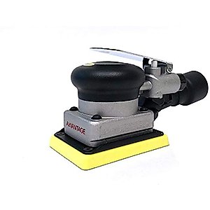 AirVANTAGE Industrial-Grade Orbital Pneumatic 3" x 4" Jitterbug Air Sheet Sander With 1" Diameter Central-Vacuum, 1/4 in. NPT Air Inlet (CV: PSA Vinyl)