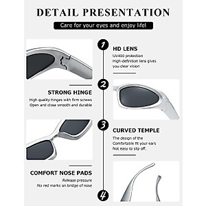 kimorn Y2K Wrap Around Polarized Sunglasses Womens men Swift Oval Fashion Sport Shades Sun Glasses K1273