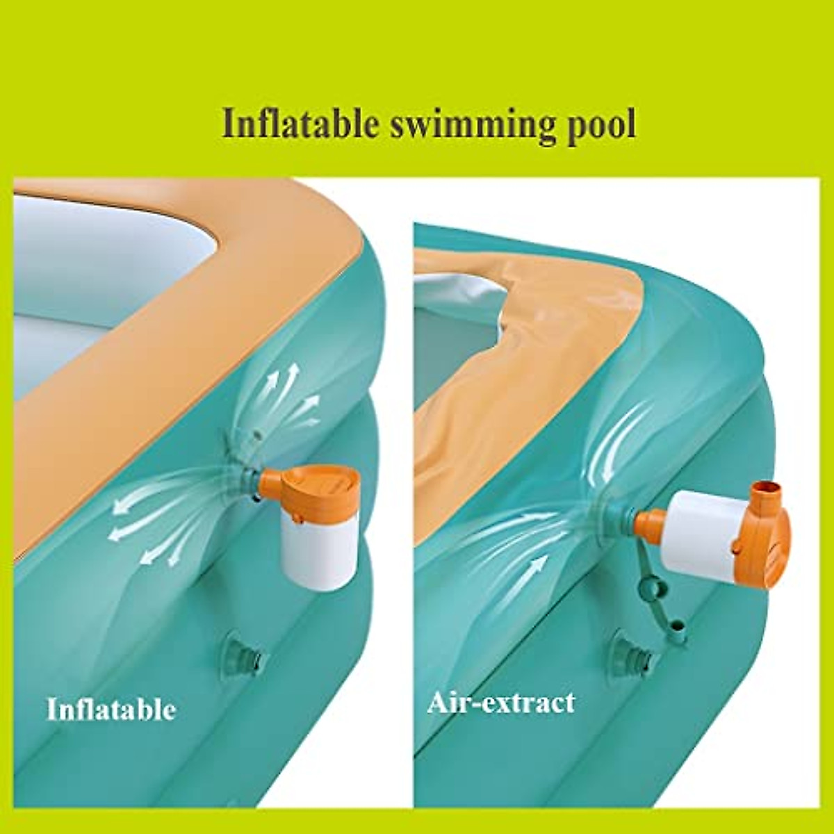 Inflatable Swimming Pool, Blow Up Pool, Family Kiddie Pools, Full-Sized Paddling Pool for Toddlers, Kids, Adults, Outdoor, Garden, Backyard (Size : 150x105x55cm)