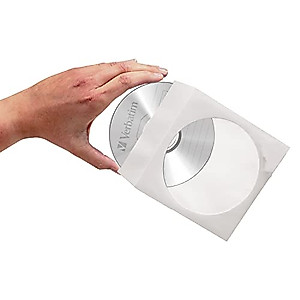 Verbatim CD/DVD Paper Sleeves-with Clear Window 100pk