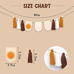 First Trip Around The Sun Highchair Banner - Wood First Birthday Tassel Garland,Nursery and Kids Room Decor, Tassel High chair Banner (SUN TASSEL WOOD)
