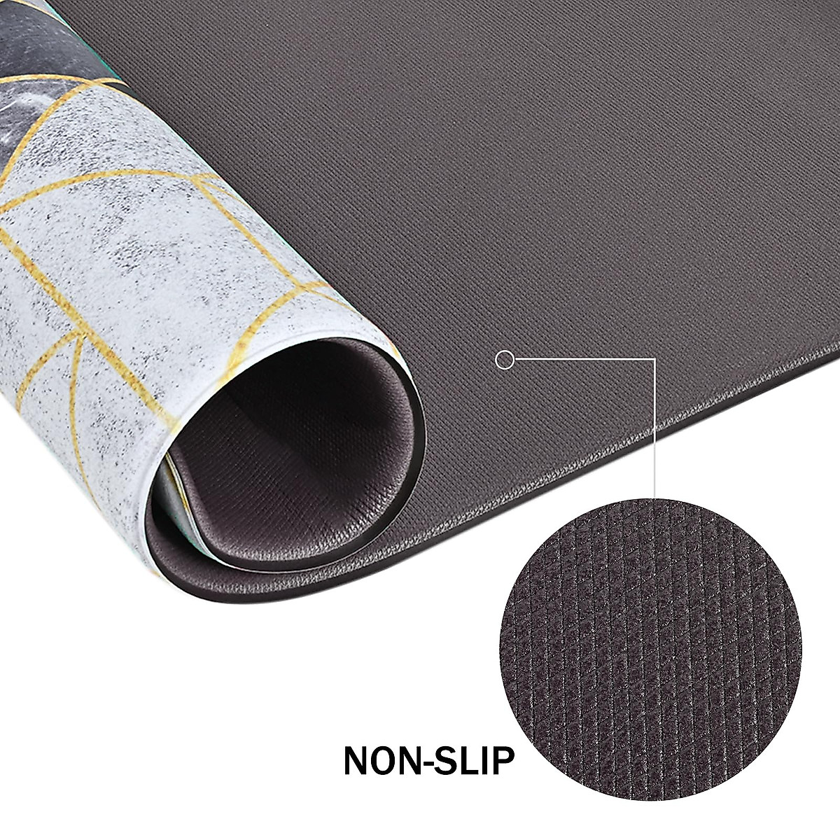 Kitchen Mats 3 Piece Set, Memory Foam Kitchen Rugs Mat Non Slip Washable for Floor, Modern Kitchen Mats Cushioned Anti Fatigue, Waterproof Kitchen Runner Rug, 18‘’ x 30‘’ + 18'' x 48'' + 18'' x 60''