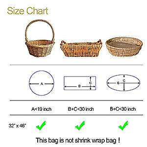 Holvyt Large Clear Basket Bags, 20 Pack 32"x 46" Gift Wrap Cellophane Bags Plastic Package for Baskets and Gifts