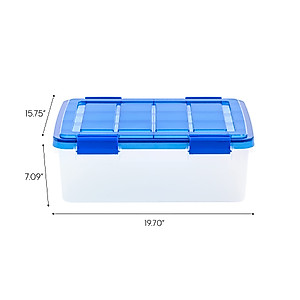 IRIS USA 4Pack 30qt WEATHERPRO Airtight Plastic Storage Bin with Lid and Seal and Secure Latching Buckles