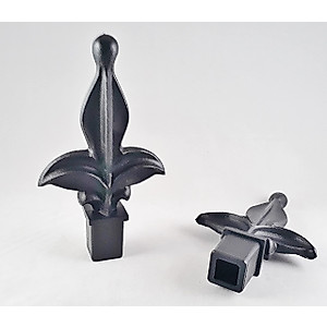 Retrospec Creations 25 Each for (1/2 OR 1-INCH) Plastic Iron Fence Tops 1-60-10 Fleur DE LIS Black