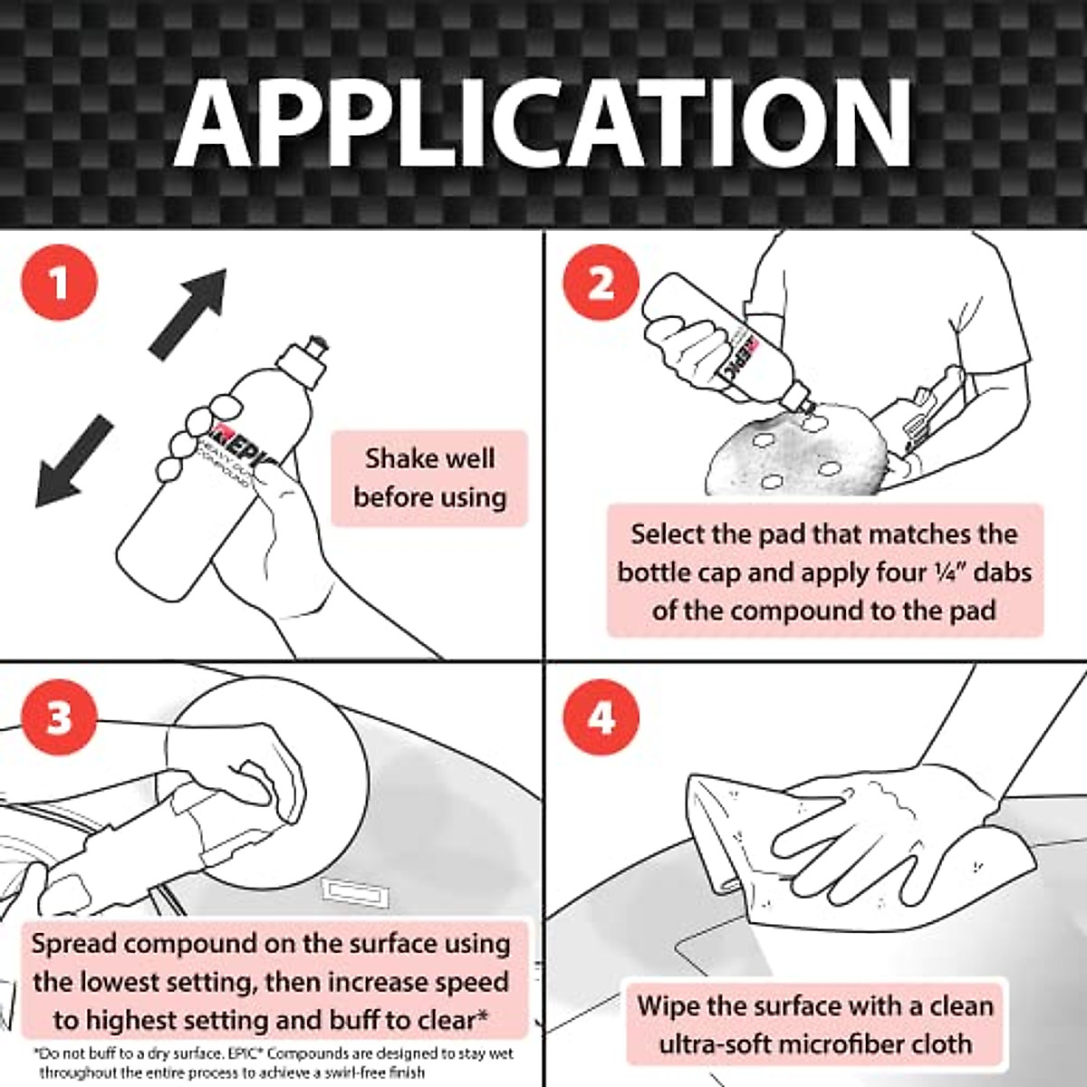 Malco Epic Heavy-Duty Compound - Vehicle Paint Correcting and Polishing Compound/Removes Up to P1500 Sand Scratches/Polishes to Deep Showroom Gloss / 32 Oz. (109032)