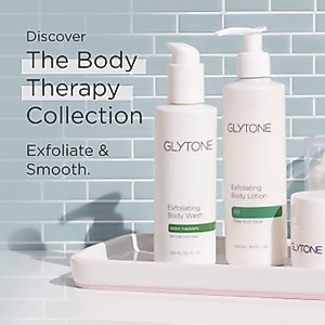 Glytone KP Kit for Keratosis Pilaris - Exfoliating Body Wash, Lotion, Shower Pouf - Smooth Rough & Bumpy Chicken Skin - Fragrance-Free, Routine Kit