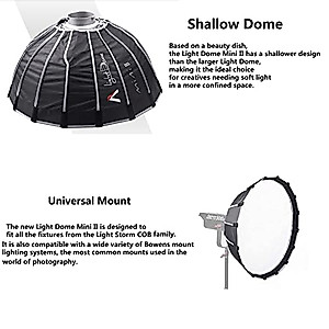 Aputure Light Dome Mini II (21.6") Parabolic Photography Softbox with Honeycomb Grid for Aputure 300X/300D II/Amaran 200X/100X and Other Bowens Mount Lights