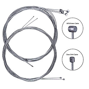 YAKAMOZ 2-in-1 Universal Bike Bicycle Shift Derailleur Cable & Brake Cable Housing Replacement Kit for Moutain Road Bike Cycling Repairing