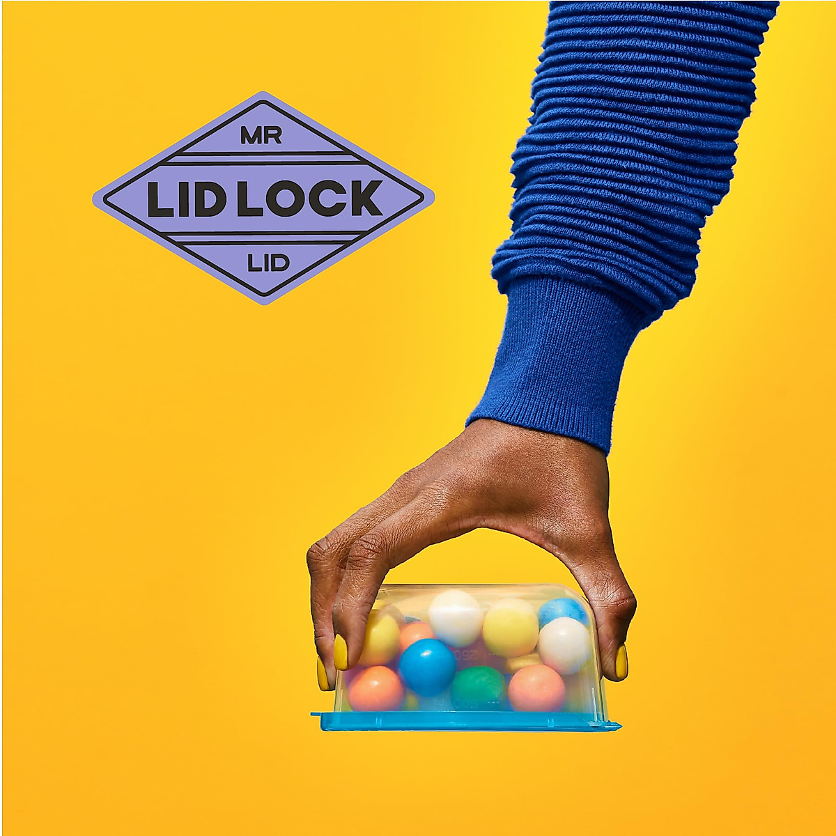 Mr. Lid Premium Attached Storage Containers | Permanently Attached Plastic Lid, Never Lose | Space Saving (17 Piece Set)